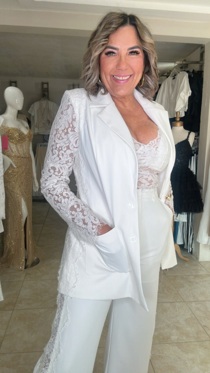 White Lace Pant Set – Mia Boutique PR